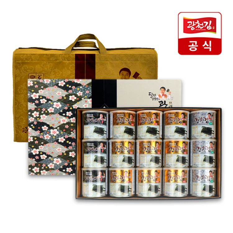 찬솔맛나 광천김 캔김 15캔 고급 선물세트1호달인1호 홈플러스 택배배송