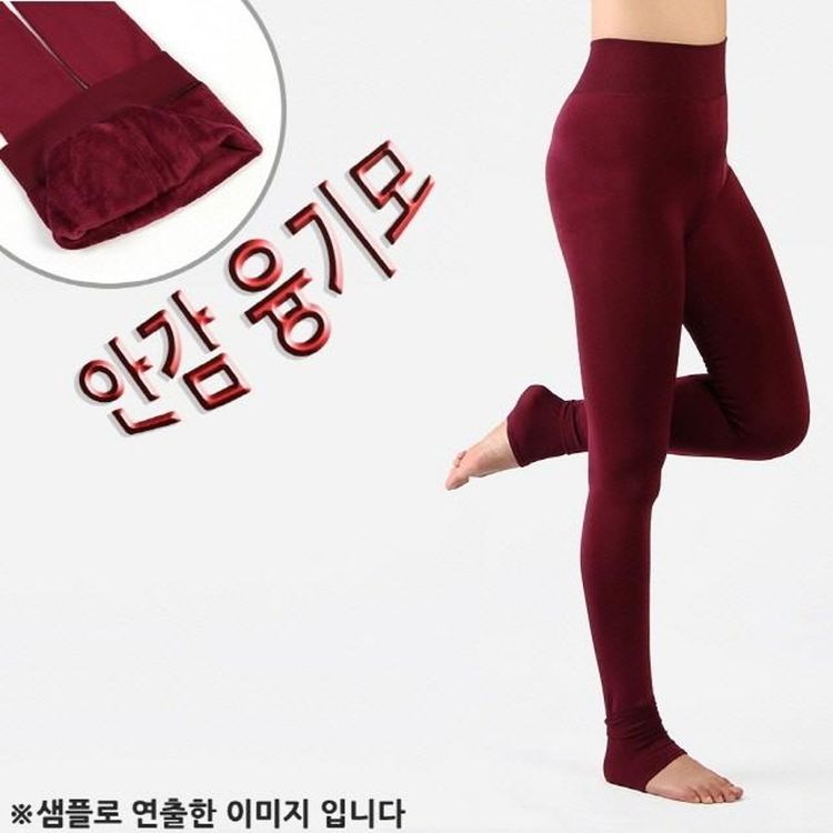 9부 스판 팬티 타이즈 방한 융기모 레깅스 1p 와인 홈플러스 택배배송