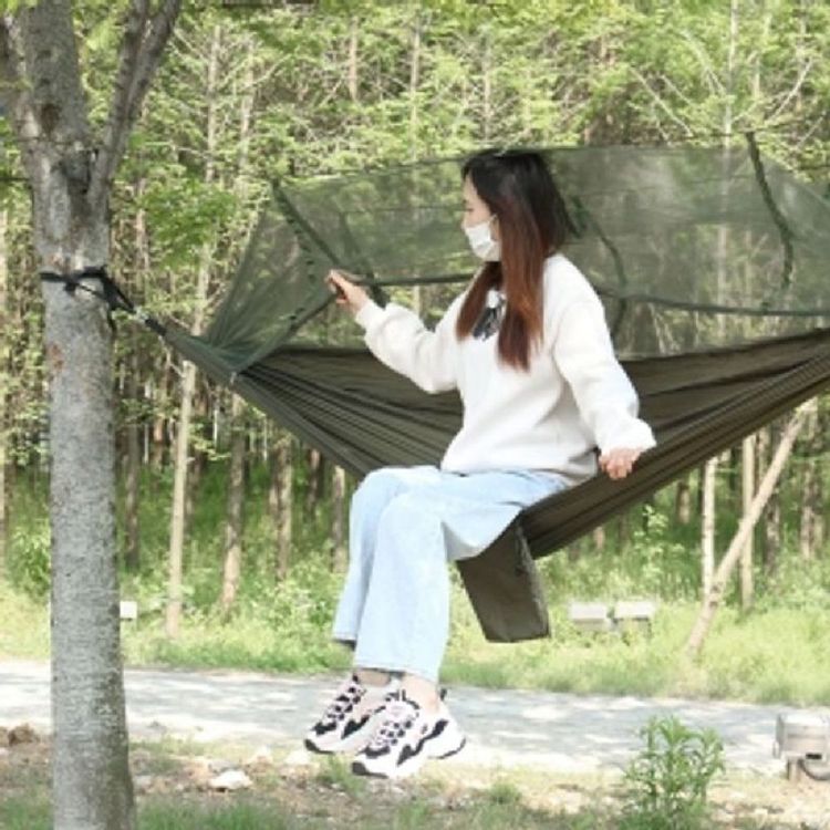 공중쉘터 캠핑 모기장 해먹카키 야외 해먹침대 홈플러스 택배배송