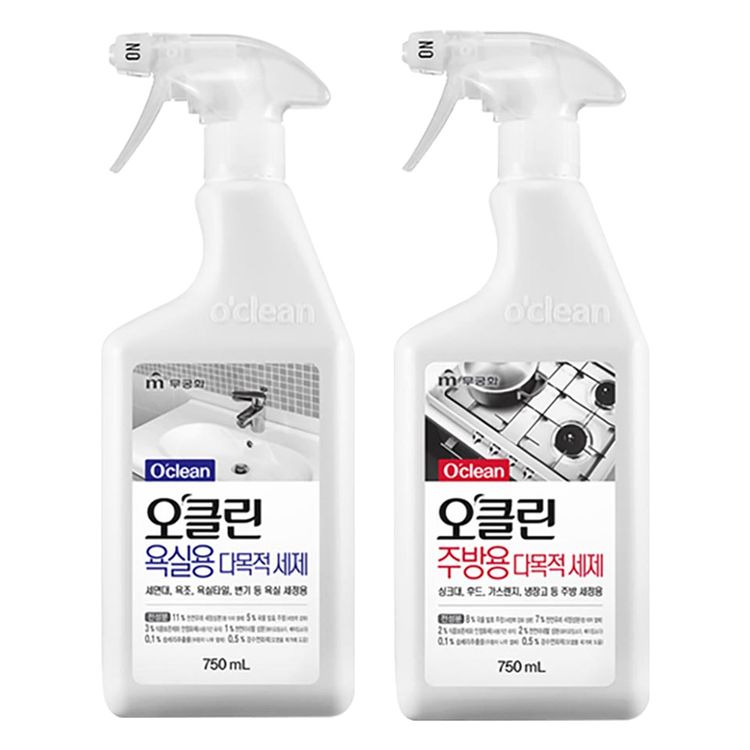 무궁화 오클린 다목적 세제 750ml X 2종욕실용주방용 홈플러스 택배배송