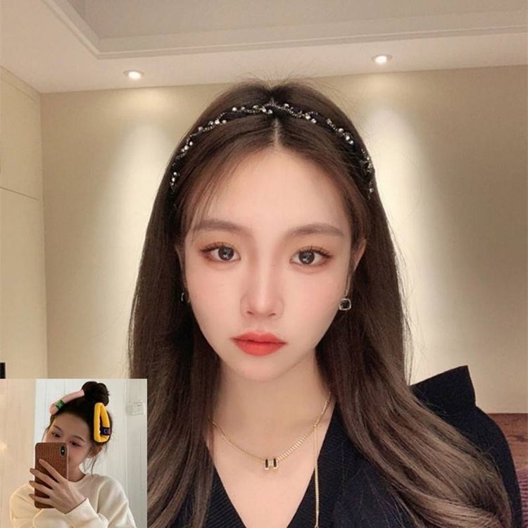 고급 N3062be1fdd 얇은 보석 블랙 머리띠 큐빅 헤어밴드 스마일삔 홈플러스 택배배송