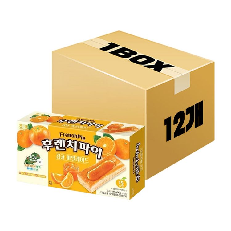 해태 후렌치파이 감귤 마멀레이드 192g X 12개입 1박스 무료배송 홈플러스 택배배송