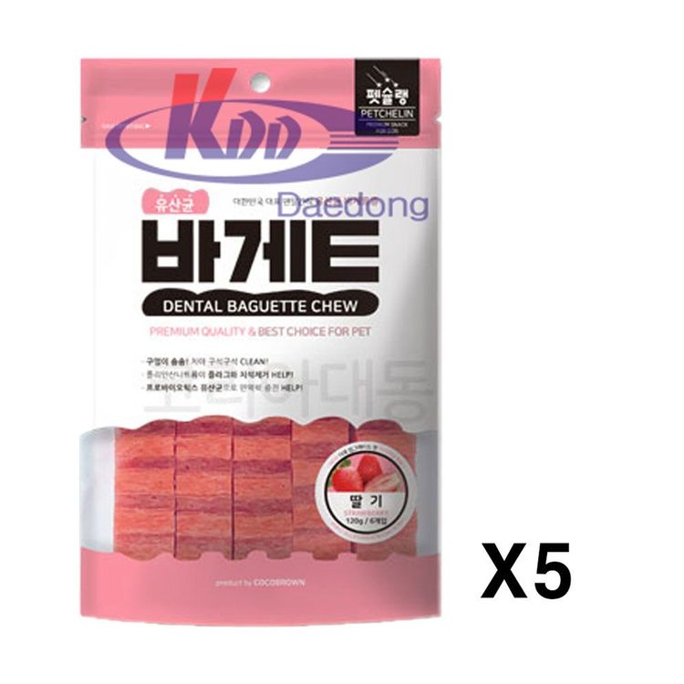 펫슐랭 유산균바게트 120g 6p X5 딸기맛 개껌 홈플러스 택배배송