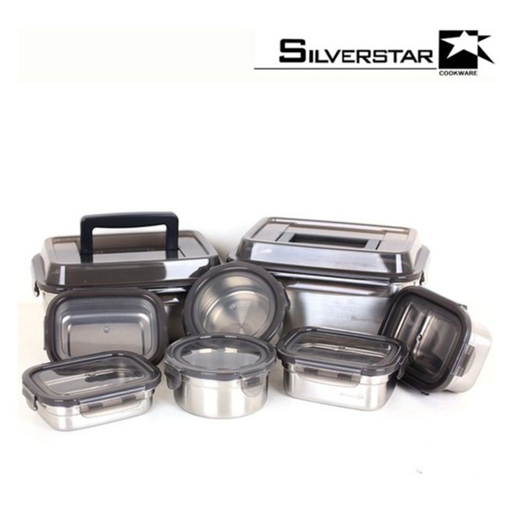 Silverstar 실버스타 모이 김치통and찬통 스텐밀폐용기 8종세트 홈플러스 택배배송