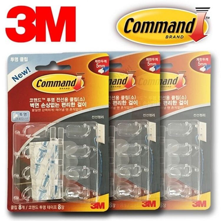 3m 투명 5mm 소형전선 클립 24p 랜선용 홈플러스 택배배송