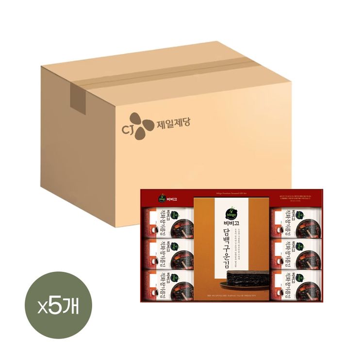 Cj 선물세트 비비고 직화 담백구운김 1호 5개 1박스 홈플러스 택배배송