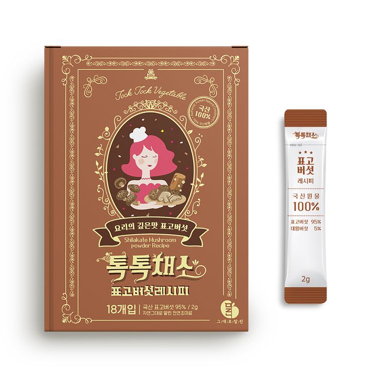 그대로말린 톡톡채소 표고버섯레시피 2g X 18포 천연조미료 국산100 홈플러스 택배배송