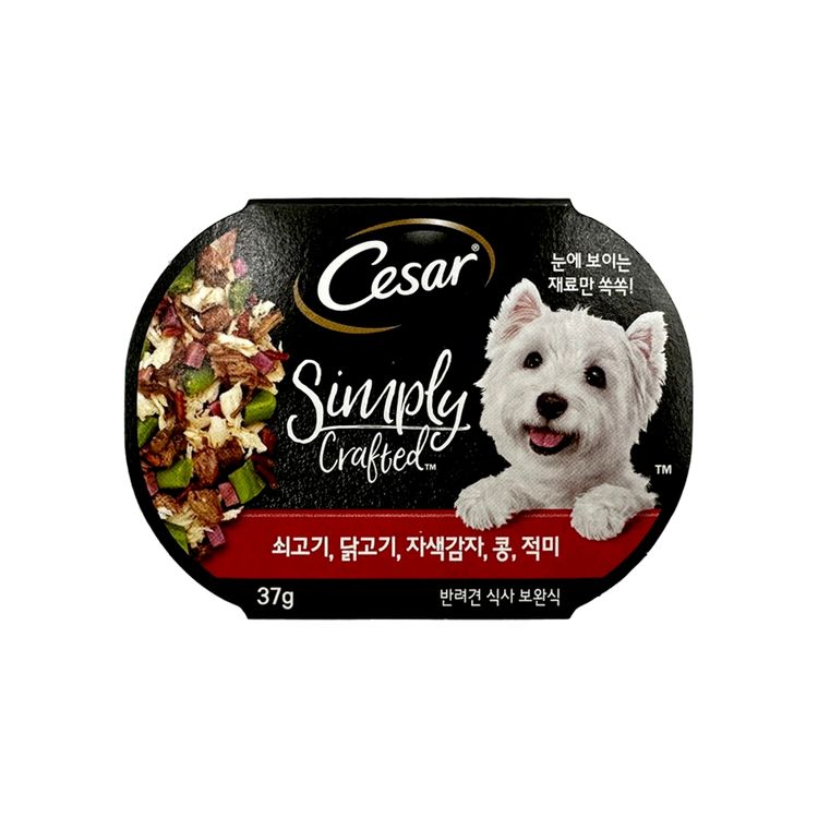 시저 쇠고기 닭고기 자색감자 콩 적미 37g빨간색 5입 홈플러스 택배배송