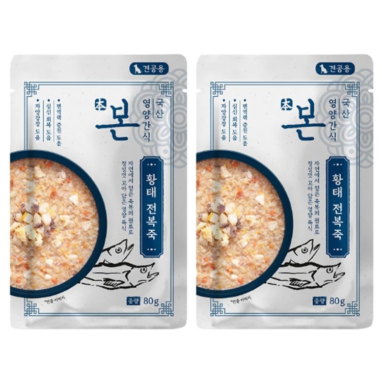 애견간식 강아지 건강식 황태 전복죽 80g 2p 애견 반려견 간식 홈플러스 택배배송
