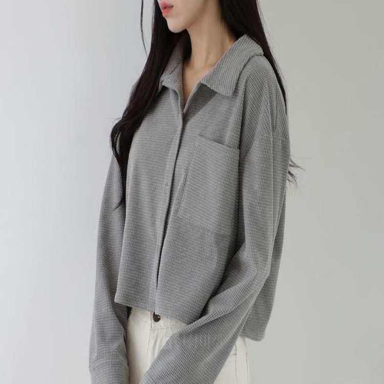 여자 카라 집업 크롭 솔리드 부드러운 와플 숏자켓 홈플러스 택배배송