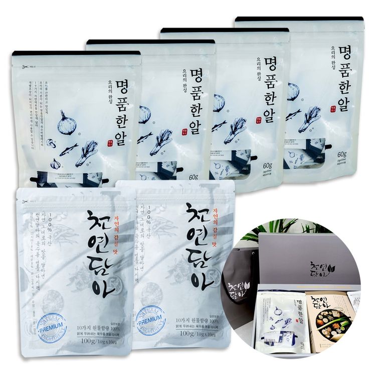 천연담아 명품 한알 코인 육수 4입 다시팩 2입 세트 홈플러스 택배배송
