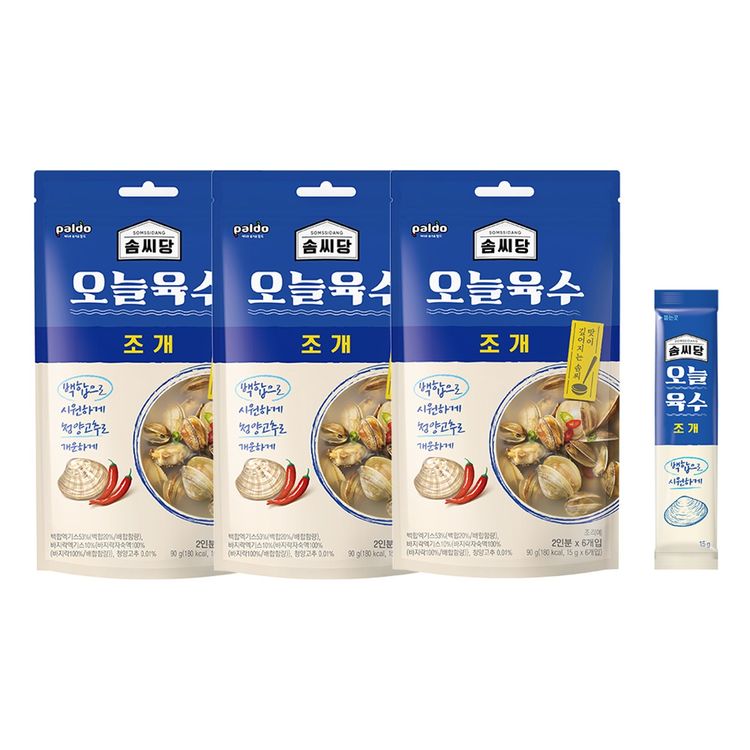 팔도 솜씨당 오늘육수 조개 15gx6개입 X 3개 홈플러스 택배배송