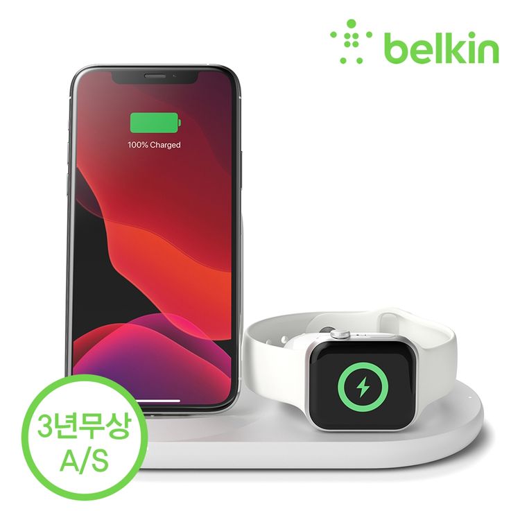 벨킨 3in1 아이폰 애플워치 에어팟 무선 충전기 독 Wiz001kr 화이트 홈플러스 택배배송