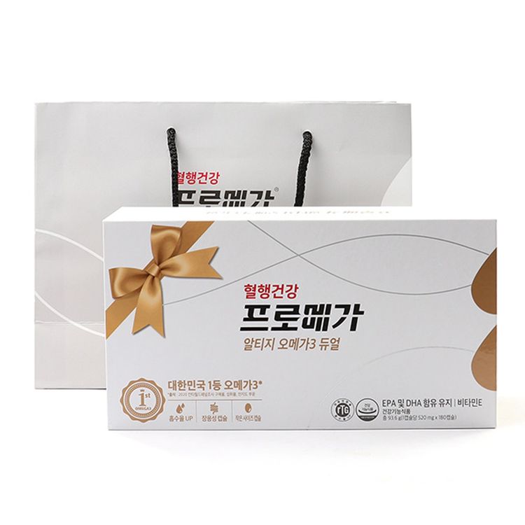 종근당건강 혈행건강 프로메가 알티지 오메가3 듀얼 180캡슐 쇼핑백 홈플러스 택배배송