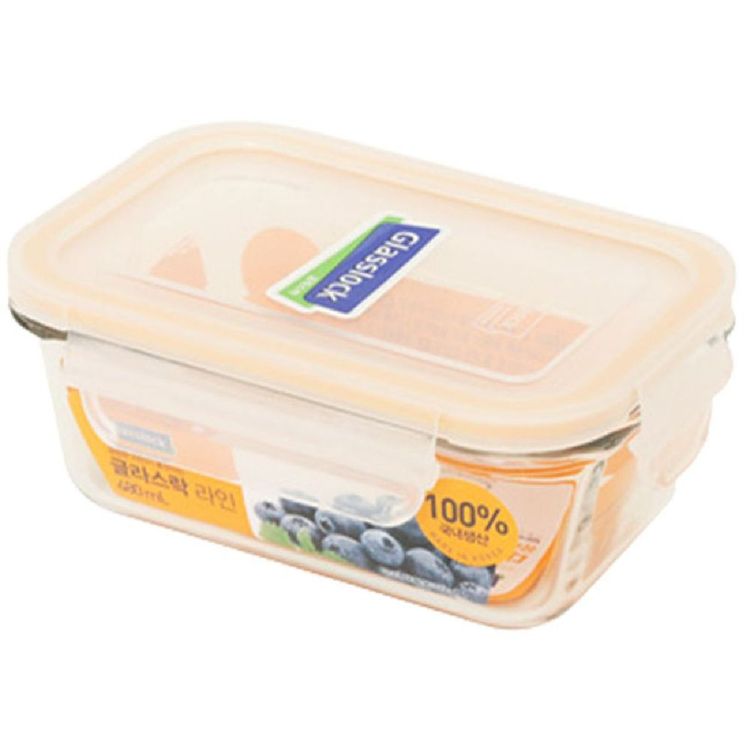 글라스락 라인 밀폐용기 480ml 직사각 반찬통 소분용 홈플러스 택배배송