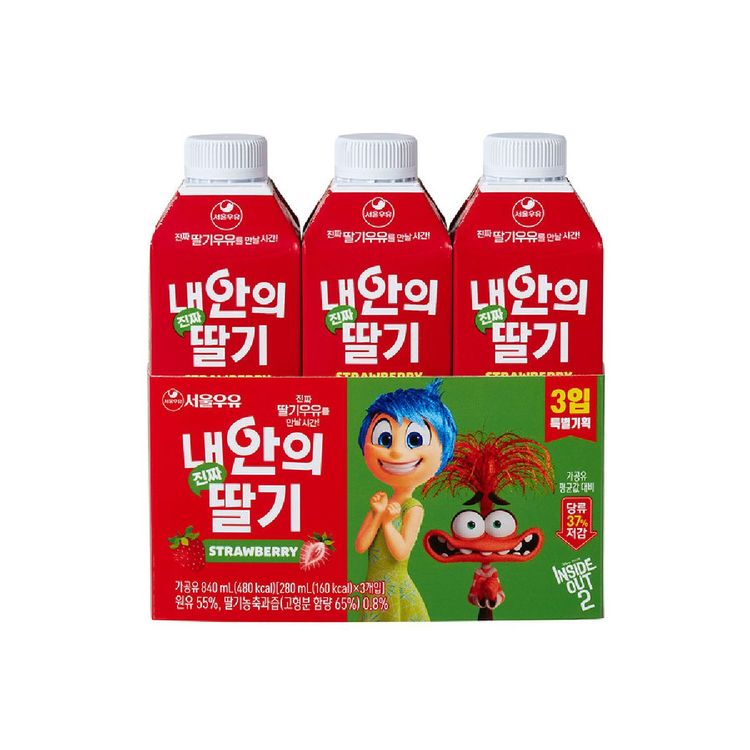 서울우유 내안의 진짜 딸기우유 280ml3 홈플러스
