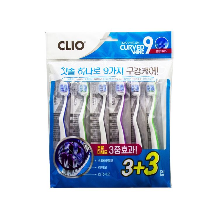 크리오 커브드나인 칫솔 혼합미세모 6입 홈플러스 택배배송