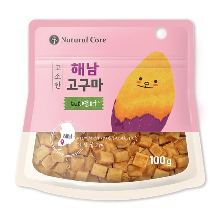 바보사랑 네츄럴코어 강아지 간식 해남고구마 리얼 연어 큐브100g X3개 홈플러스 택배배송