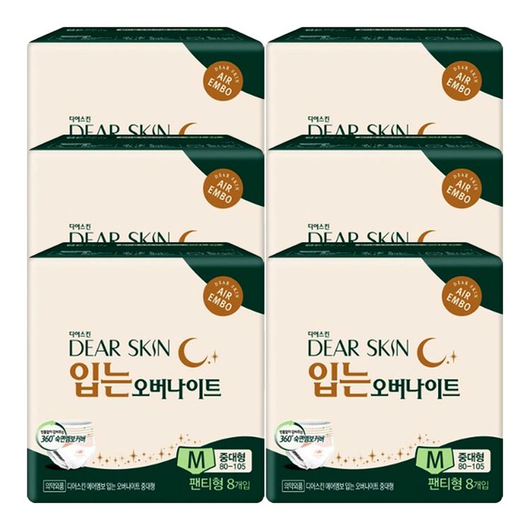 디어스킨 입는 오버나이트 팬티형 중대형 8p X 6개 홈플러스 택배배송