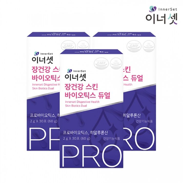 이너셋 스킨 바이오틱스 듀얼 3개월분 2gx30포x3박스 휴온스 히알루론산 피부건강 홈플러스 택배배송