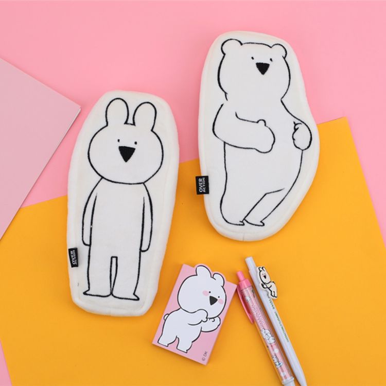 오버액션 납작펜슬케이스 곰 1p 필통파우치펜슬케이스캐릭터필통오버액션필통 홈플러스 택배배송