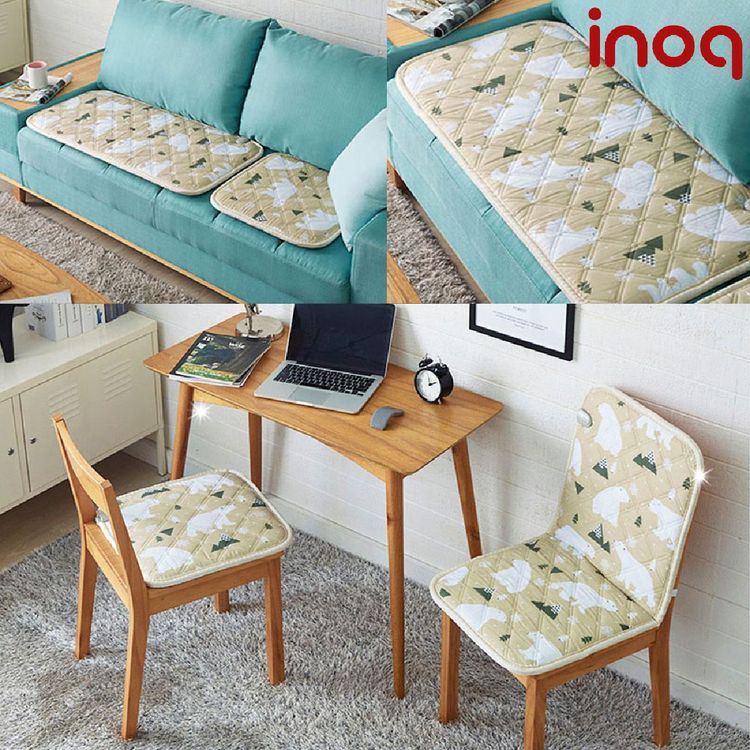 Inoq 향균 전기방석 2인용 90x45cm 베어베이지쇼파방석 의자방석 온열방석 겨울방석 홈플러스 택배배송