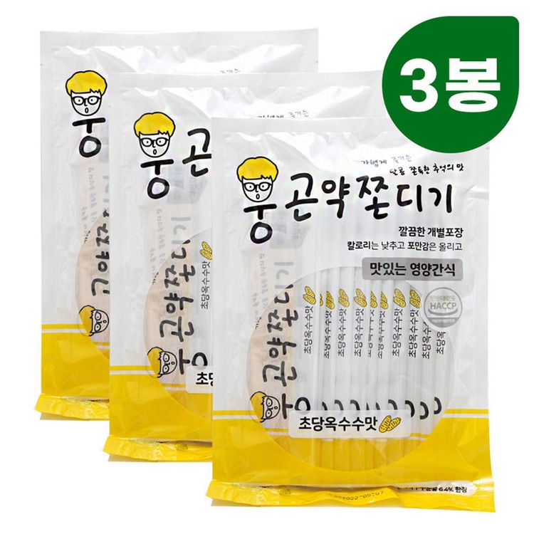 웅쫀디기 고소하고 달달한 곤약 쫀디기 초당 옥수수맛 3봉 600g 홈플러스 택배배송