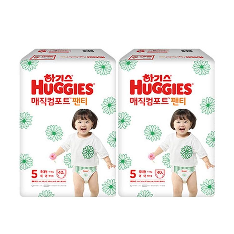 하기스 매직컴포트 5단계 여아 팬티 40매x2팩 특대형 홈플러스 택배배송