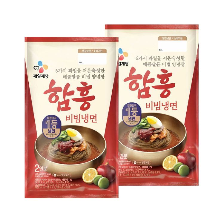Cj 함흥 비빔냉면 2인분4744g X2개 홈플러스 택배배송