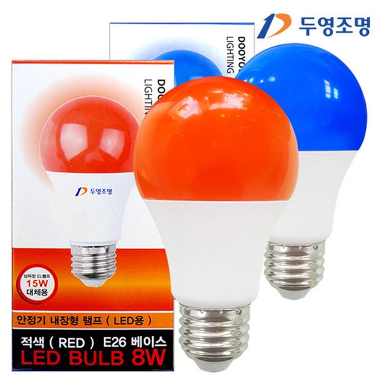 두영 Led전구 8w 색구 Led램프 Led형광등 홈플러스 택배배송