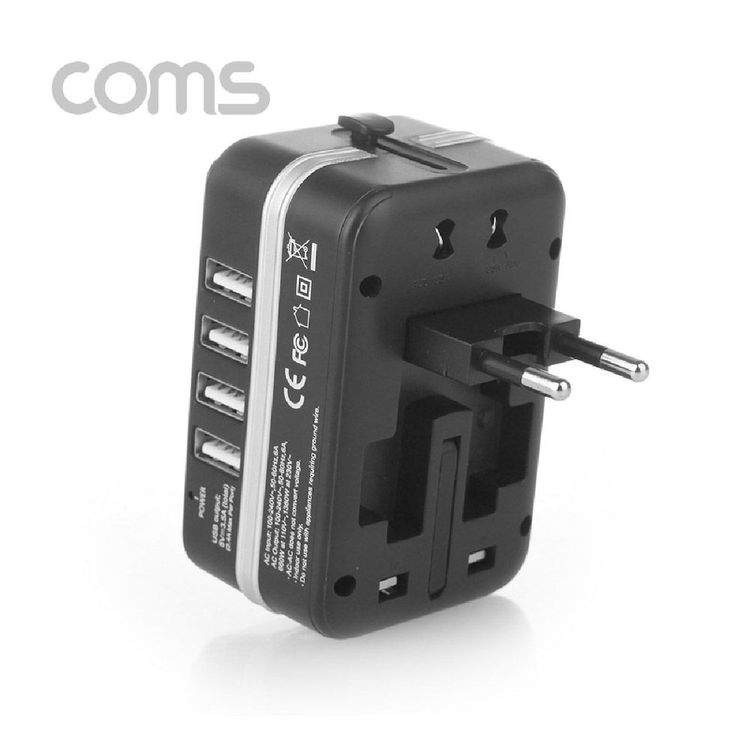 해외여행용 멀티 아답터 Trag Usb 4 Port Black 홈플러스 택배배송