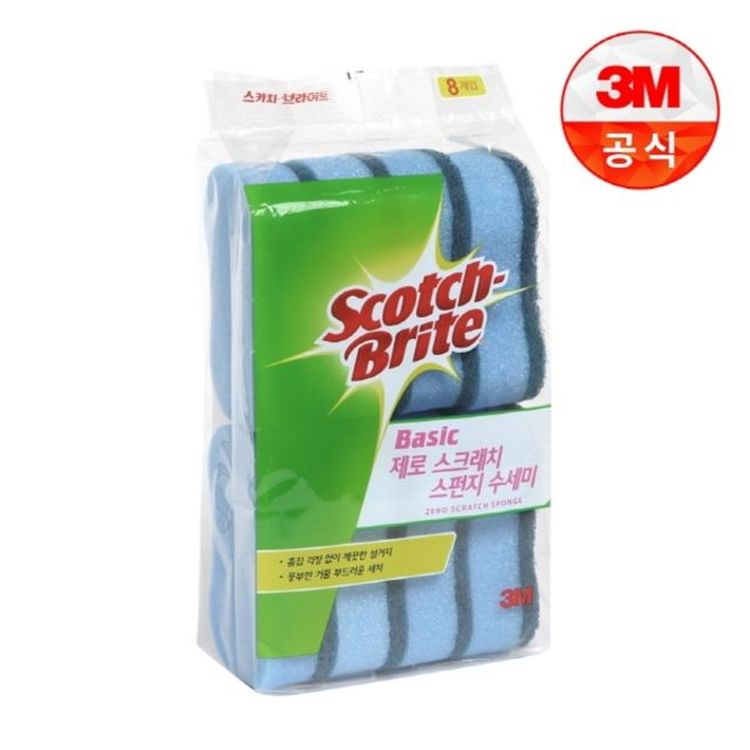 3m베이직 제로스크래치 스펀지수세미 8입 홈플러스 택배배송