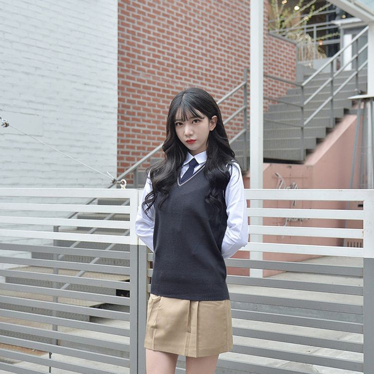 교복몰 그레이화이트롱조끼 여자 교복조끼 교복가디건 교복구매 교복 학생가디건 교복가격 중학교 홈플러스 택배배송