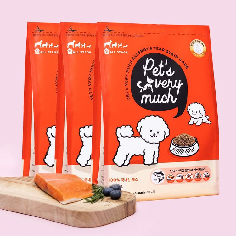 페츠베리머치 강아지 눈물 자국 알러지 사료 연어 3kg 1kg X 3개 홈플러스 택배배송