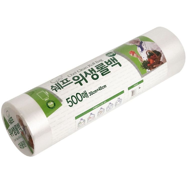 쉐프 위생롤백 대용량500매 30x40 위생팩 크린롤백 홈플러스 택배배송
