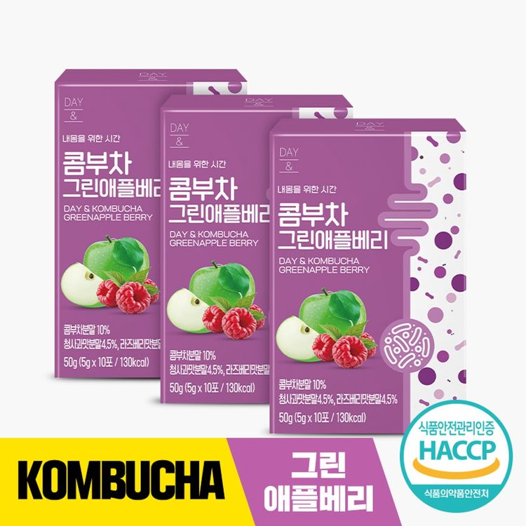 참앤들황토농원 데이앤 콤부차 그린애플베리 10포 3박스 홈플러스 택배배송