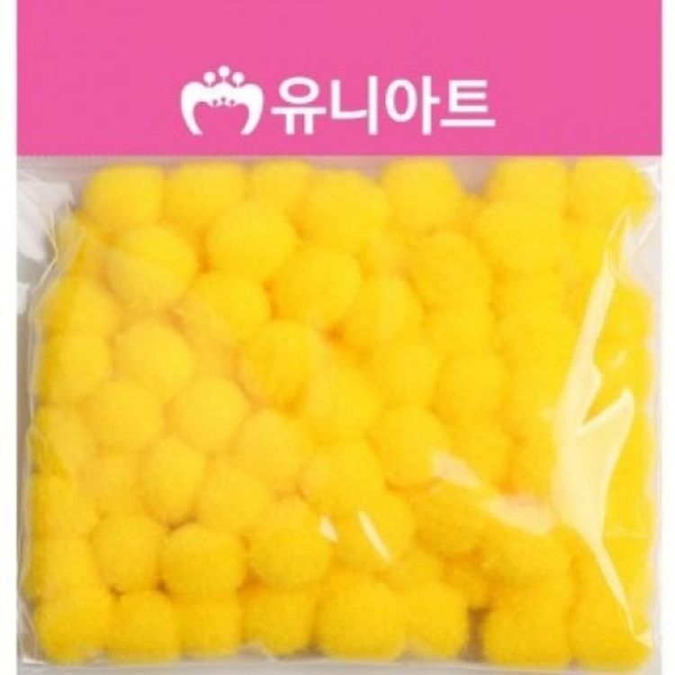 유니아트 실용적인 N6191a4e863 퐁퐁 칼라 1000 노랑 15mm 6팩만들기재료 뿅 홈플러스 택배배송