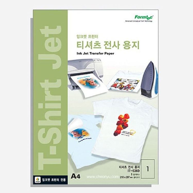 티셔츠 전사 용지 A4 5매 1p 흰색티 잉크젯 프린터 홈플러스 택배배송