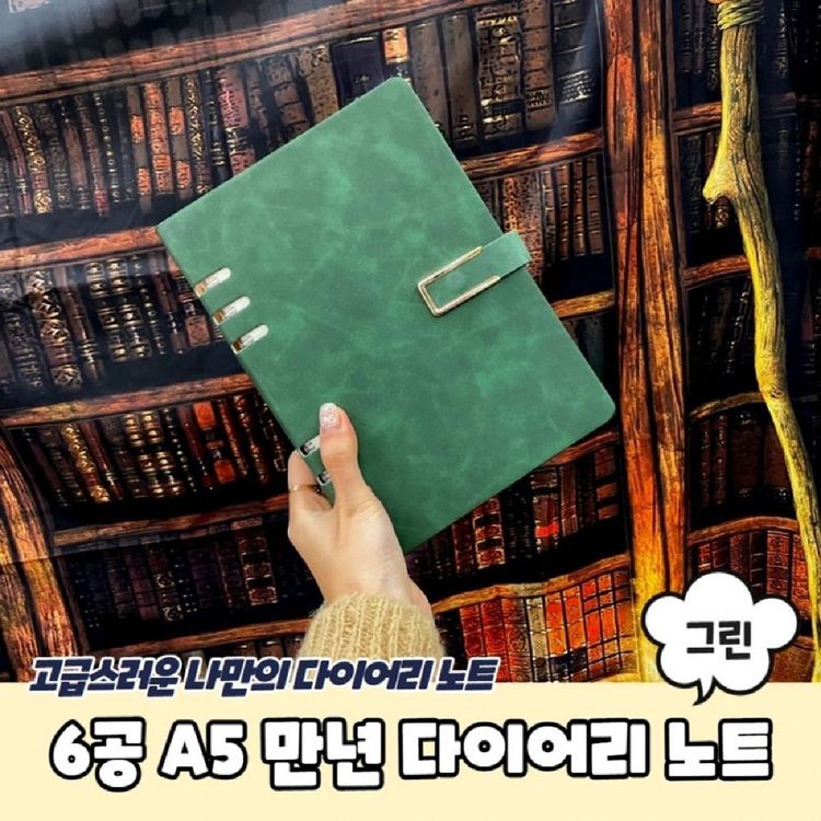 데일리 6공 A5 만년 다이어리 노트 그린 홈플러스 택배배송