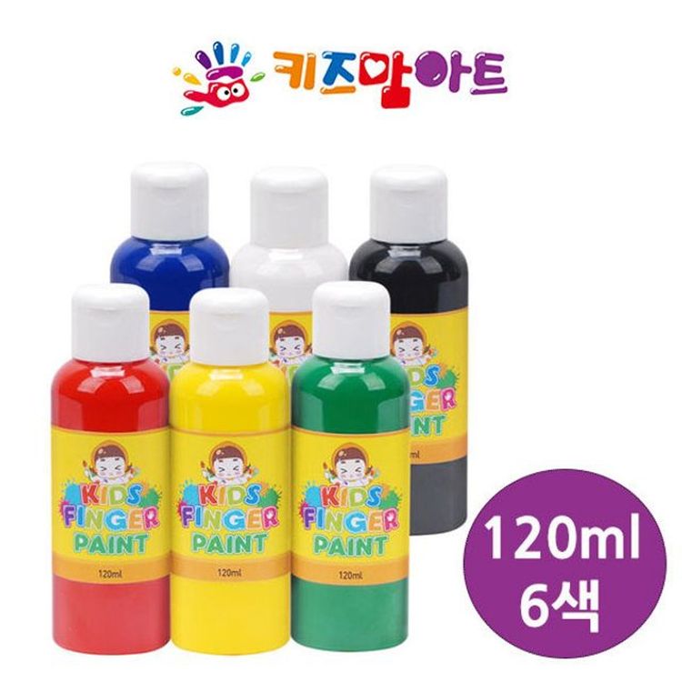 키즈 핑거 페인트 120ml 6색 Set 미술 물감 그리기 홈플러스 택배배송
