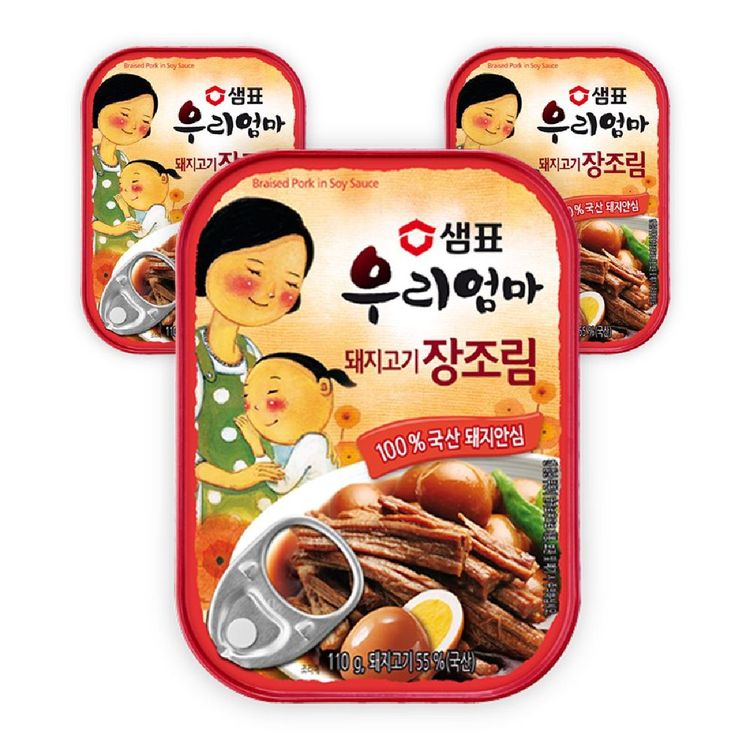 샘표 우리엄마 돼지고기장조림 110g X 3개 반찬 간편반찬 통조림반찬 캔반찬 캠핑반찬 볶 홈플러스 택배배송