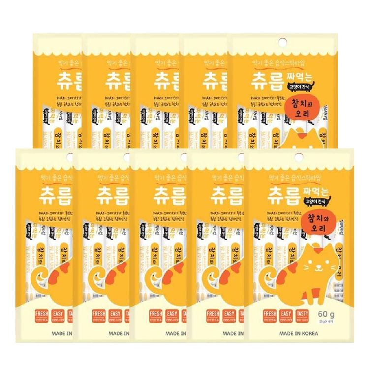 고양이간식 츄릅 짜먹는 참치와 오리 10개묶음 홈플러스 택배배송