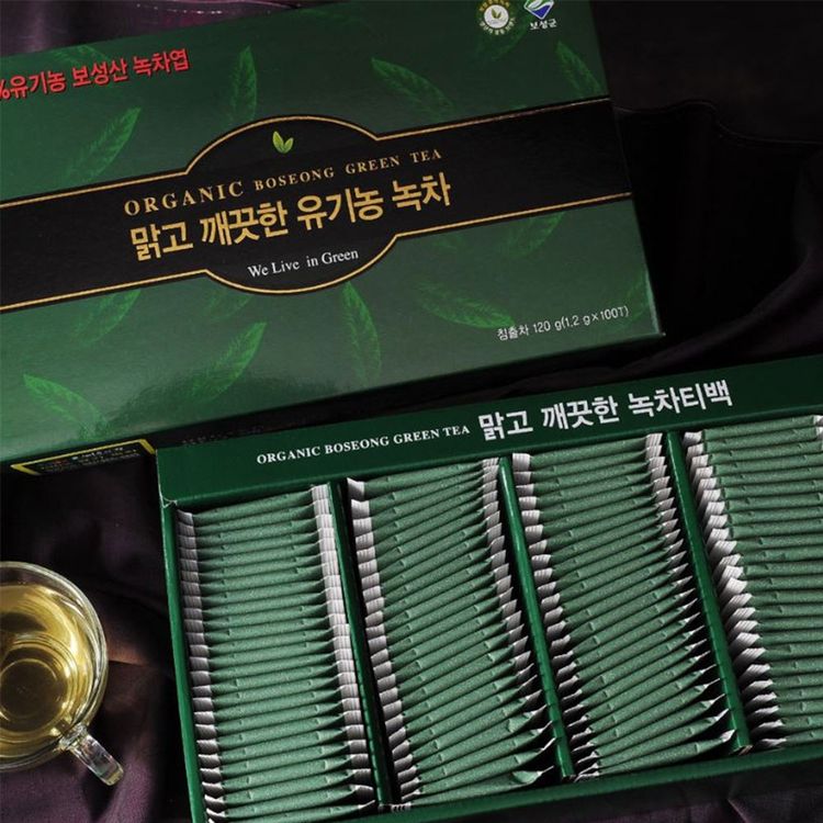 유기농 남도장터 청룡다원 맑고 깨끗한 유기농 녹차 티백 100t 12g X 100ea 홈플러스 택배배송