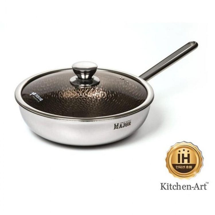 키친아트 궁중팬 스텐 후라이팬 통5중 웍팬 18cm 편수 홈플러스 택배배송