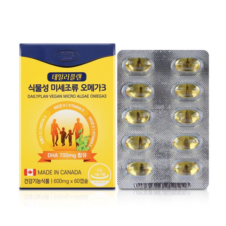 에버그린 데일리플랜 식물성 미세조류 오메가3 600mg60캡슐 홈플러스 택배배송