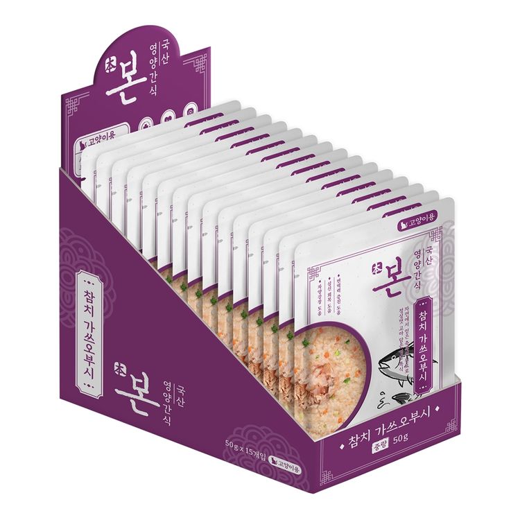 본 영양간식 고양이용 참치 가쓰오부시 죽 1박스 50g 15개입 홈플러스 택배배송