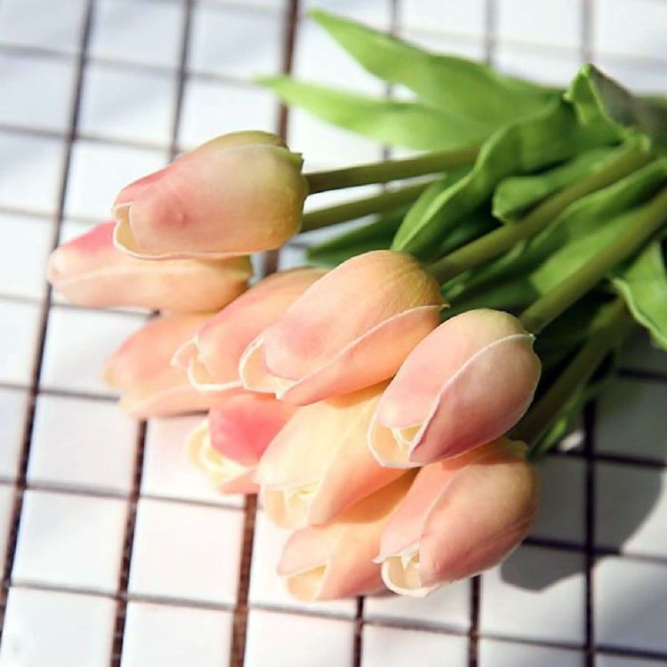 피어나 한송이 튤립 조화 피치 꽃 장식소품 홈플러스 택배배송