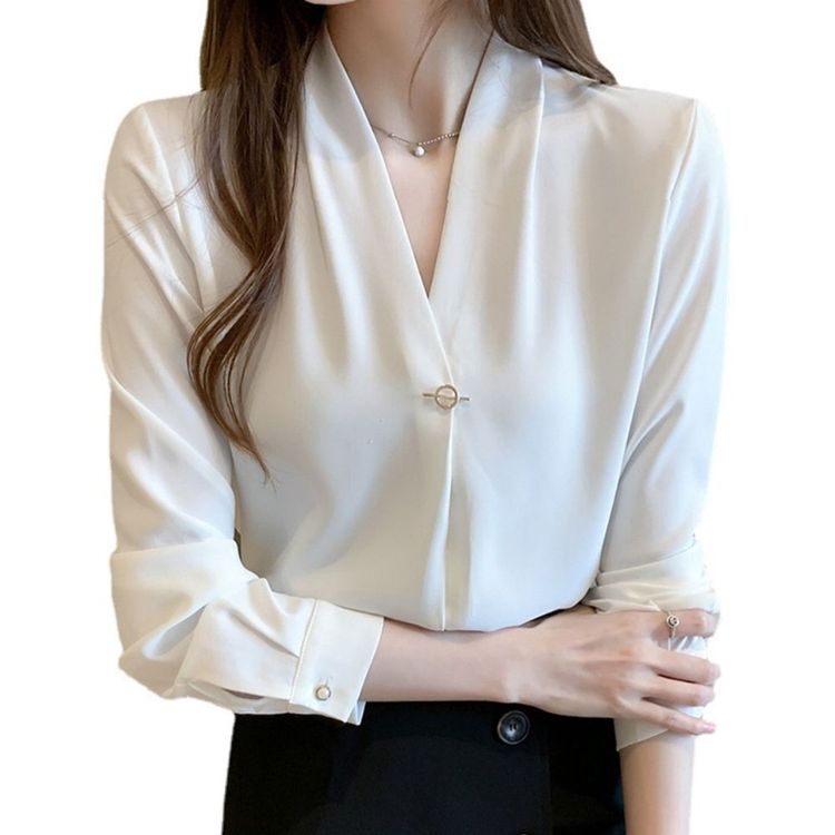 키밍 여성 쉬폰 화이트 블라우스 베이직 브로치 셔츠 홈플러스 택배배송
