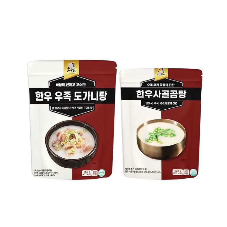 차오름 한우우족 도가니탕 850gx3팩사골곰탕 500gx2팩 총5팩곰탕 곰국 사골국 국 홈플러스 택배배송