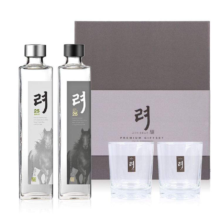 국순당 려 고구마증류소주 특3호 25도 375ml 2본 잔2개 증류소주 선물세트 홈플러스 택배배송